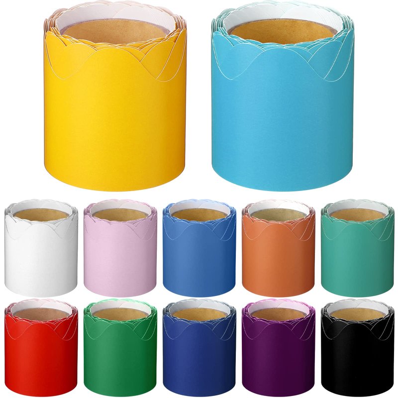 12 Rolls Scalloped Bulletin Board Borders 196 Feet Rolled Borders ...