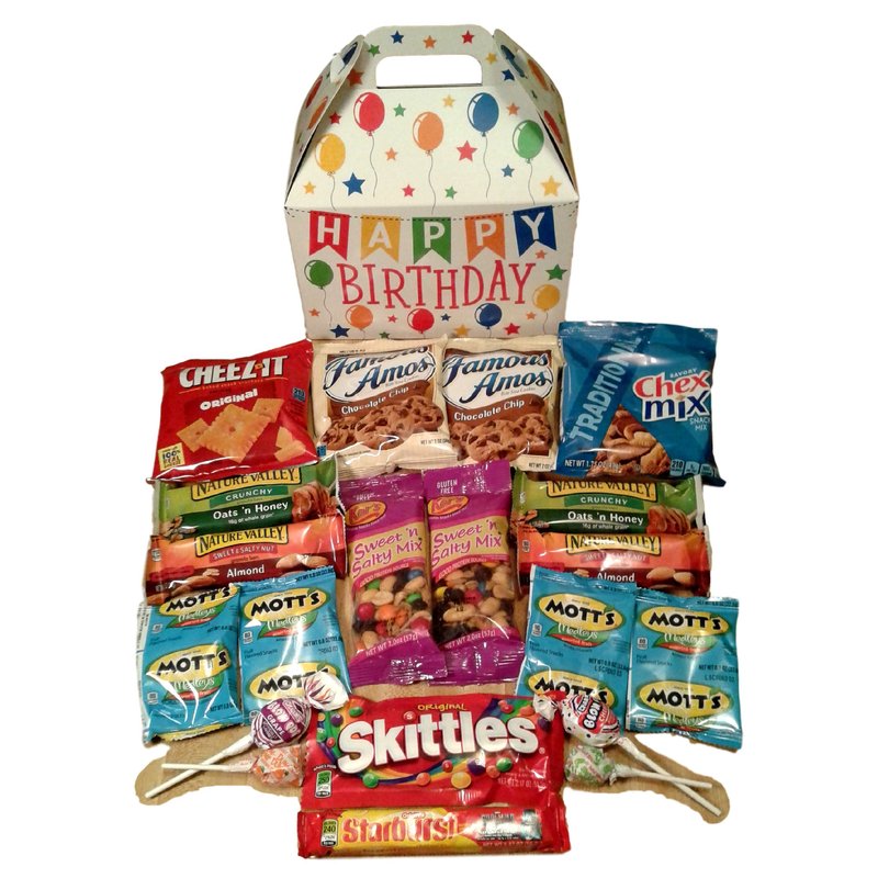 Happy Birthday Care Package features fun birthday themed Gift Box ...