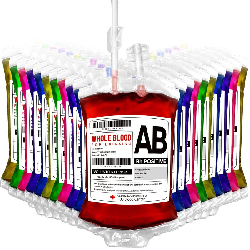 20 Pack Halloween Blood Bags, Reusable Blood Bags Pouches, 12 FL Oz ...