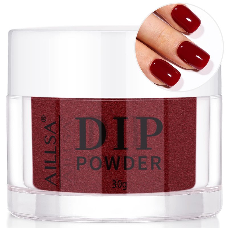 AILLSA Dip Powder Wine Red for Valentine, Red Dip Powder Nail 1 Oz ...