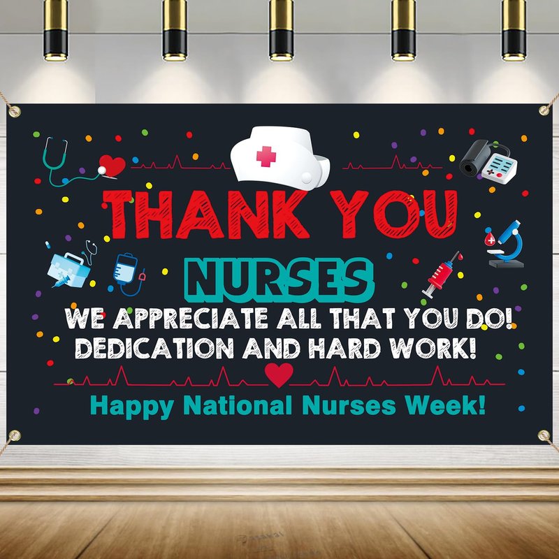 Thank You Nurses Week Banner - New 2025 Happy Nurses Week Backdrop for ...