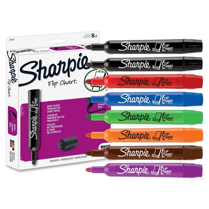 Sharpie Flip Chart Markers, Bullet Tip, Assorted Colors, 2 Packs of 8 ...