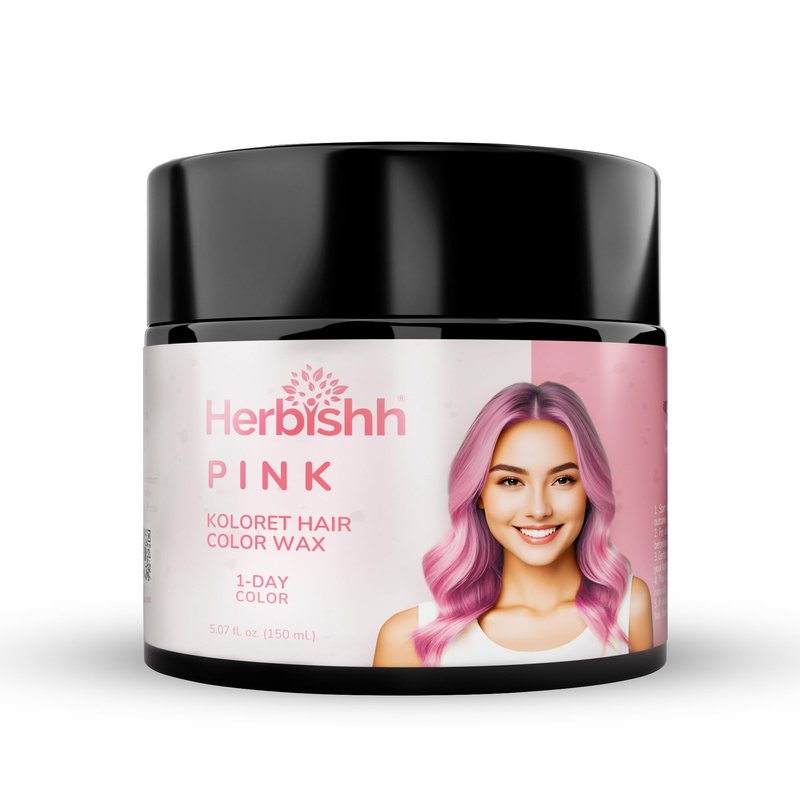 Herbishh Koloret Temporary Hair Color Wax, Pink Hair Dye, Instant Hair ...