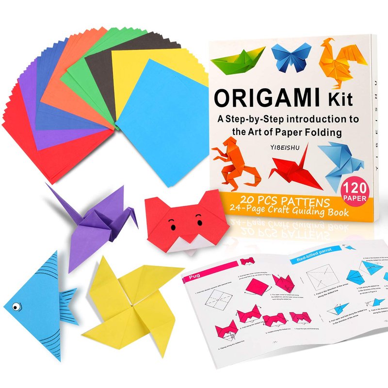 Yibeishu Origami Kit for Kids, 120 Sheets Origami Paper with ...