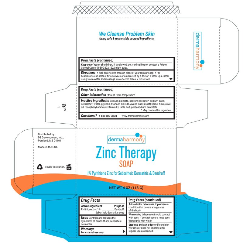 Dermaharmony 1% Pyrithione Zinc (ZnP) Bar Soap 4 oz Bars - 5 Pack ...