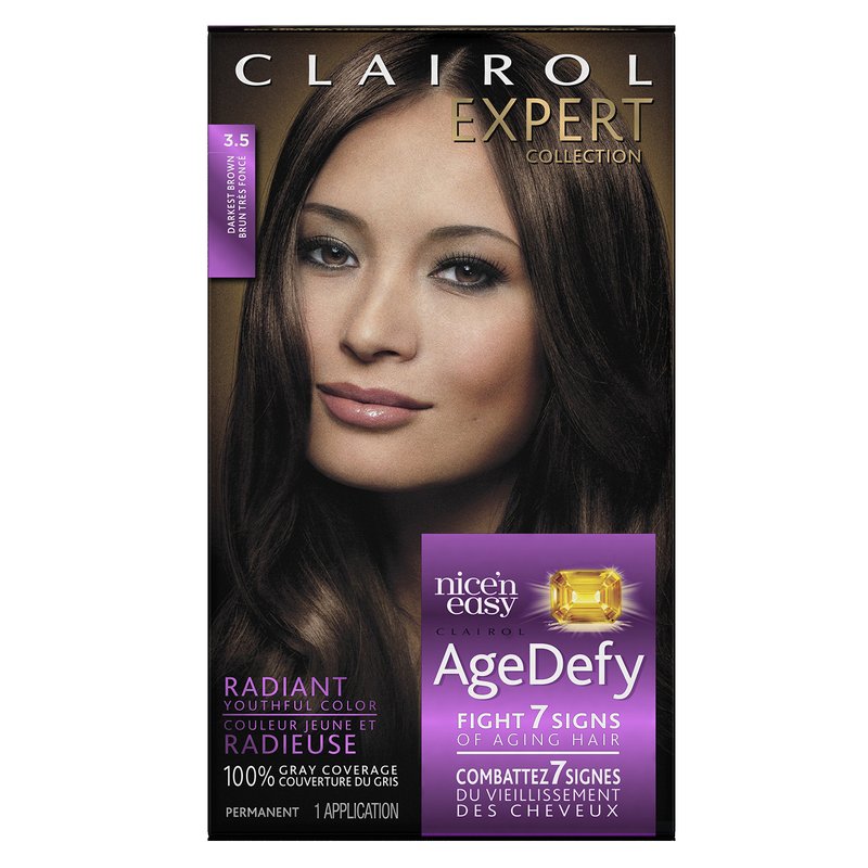 Clairol Age Defy Expert Collection Permanent Hair Dye, 3.5 Darkest ...