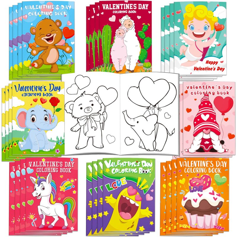 32Pcs Valentine’s Day Coloring Books for Kids - Coloring Book for Kids ...