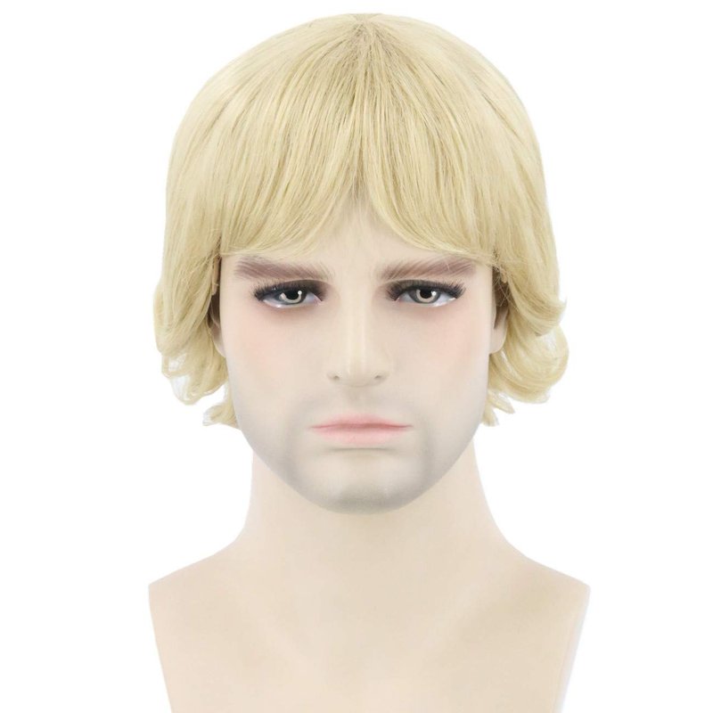 Topcosplay Mens Wigs Blonde Short Man Wigs Blond Cosplay Halloween ...
