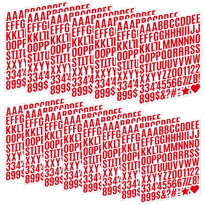 1470 Letter Stickers 15 Sheets Alphabet Stickers Number Small 1 Inch ...