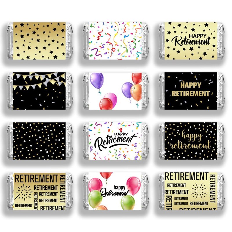 arricraft 120 Pcs Self Adhesive Happy Retirement Party Mini Candy Bar ...