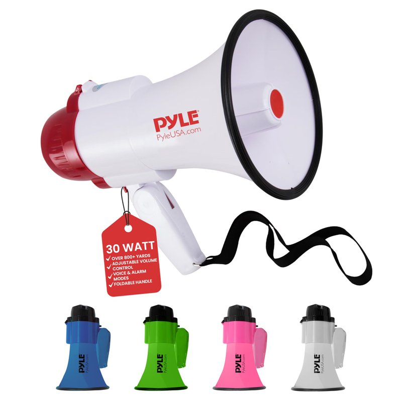 Pyle Megaphone Speaker Lightweight Bullhorn - Built-in Siren ...