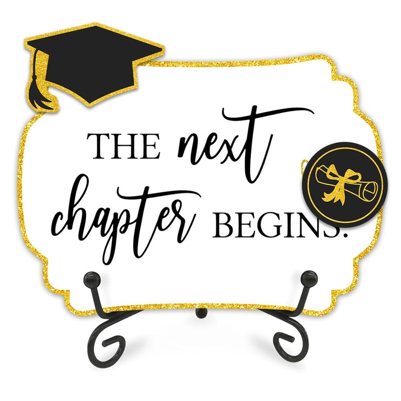 Graduation Wooden Tabletop Buffet Sign - The Next Chapter Begins ...