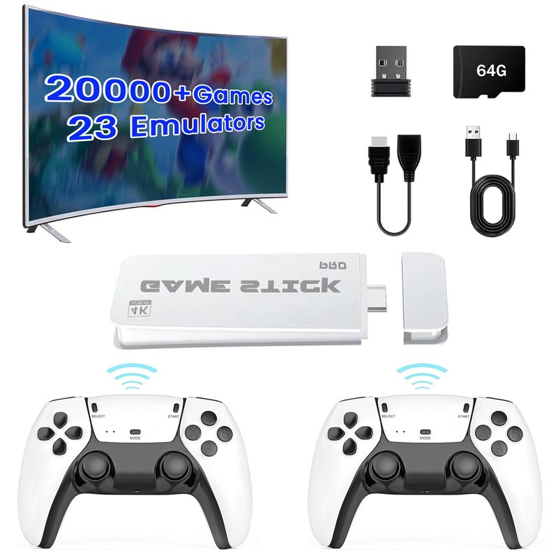 Wireless Retro Gaming Console Built-in 20000+ Classic Games Retro Game Stick, 4K HDMI Output ...