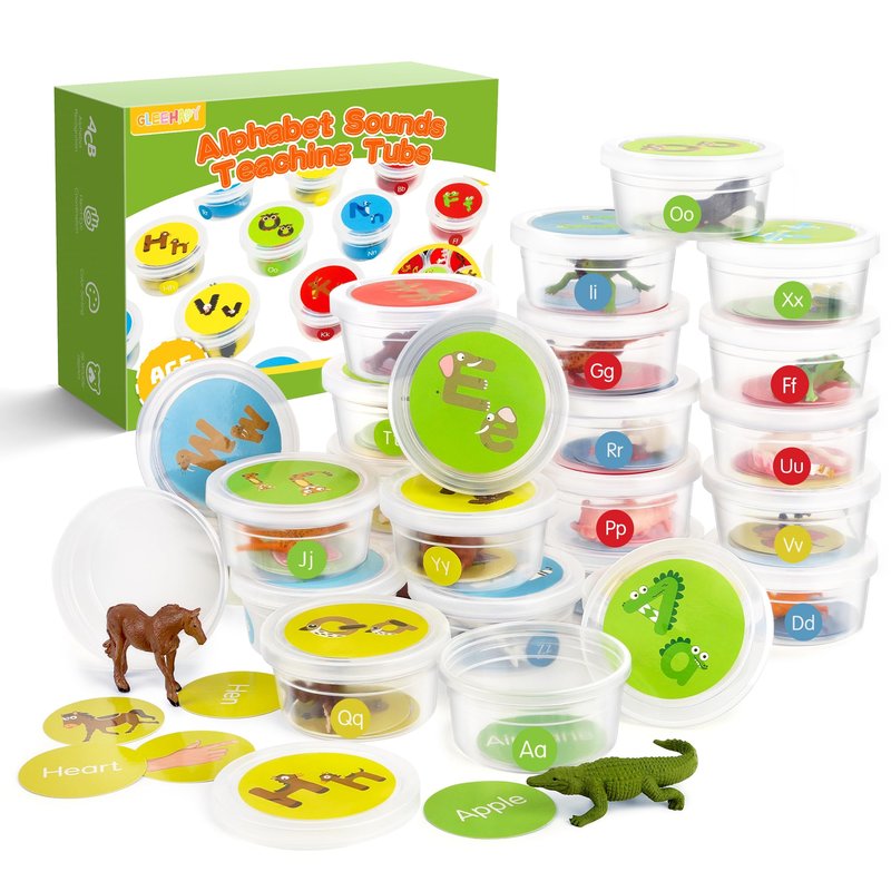 Alphabet Learning Toys for Toddlers, 104 Flash Cards and 26 Animal ...