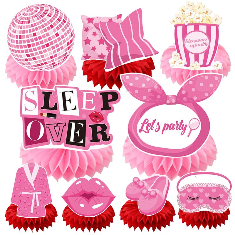 Refavor Hot Pink Party Decorations - 9PCS Slumber Party Decorations Spa ...