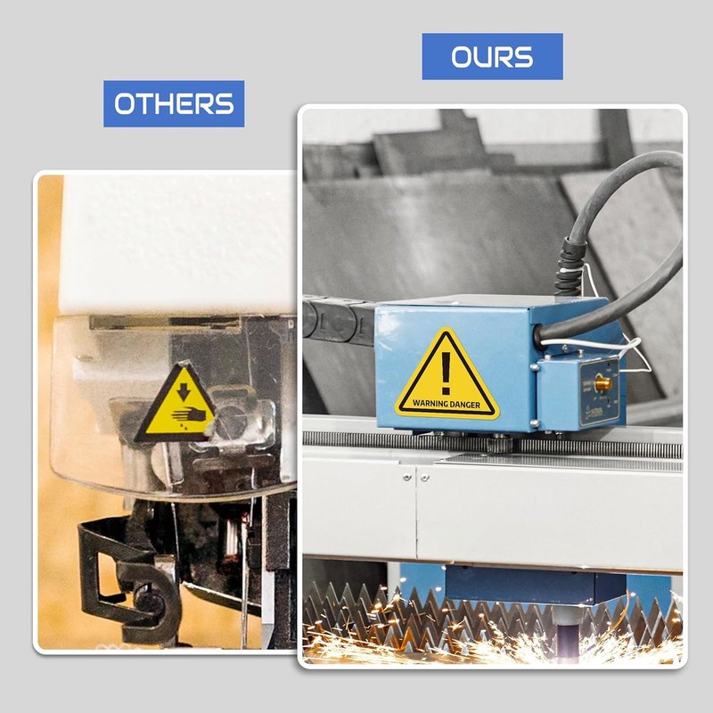 3PCS Danger Triangle Safety Sign Sticker, Yellow Triangle Warning Sign ...