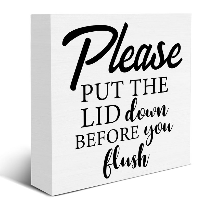 Farmhouse Please Put the Lid down Before You Flush Wooden Box Sign ...