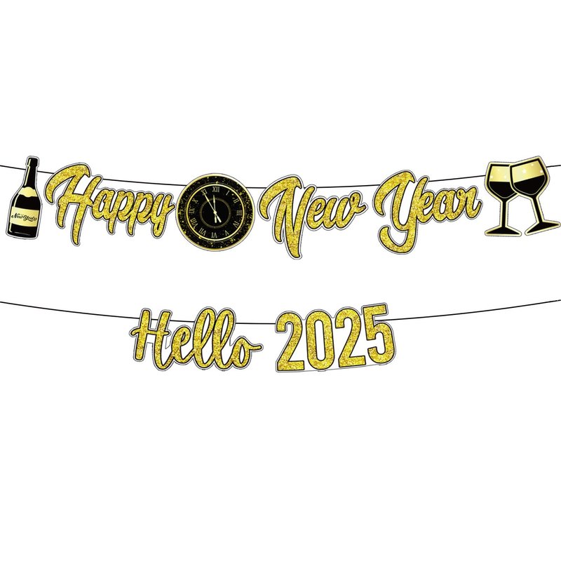 Happy New Year Banner, Happy New Year Sign 2025 Decorations, 2025 New ...