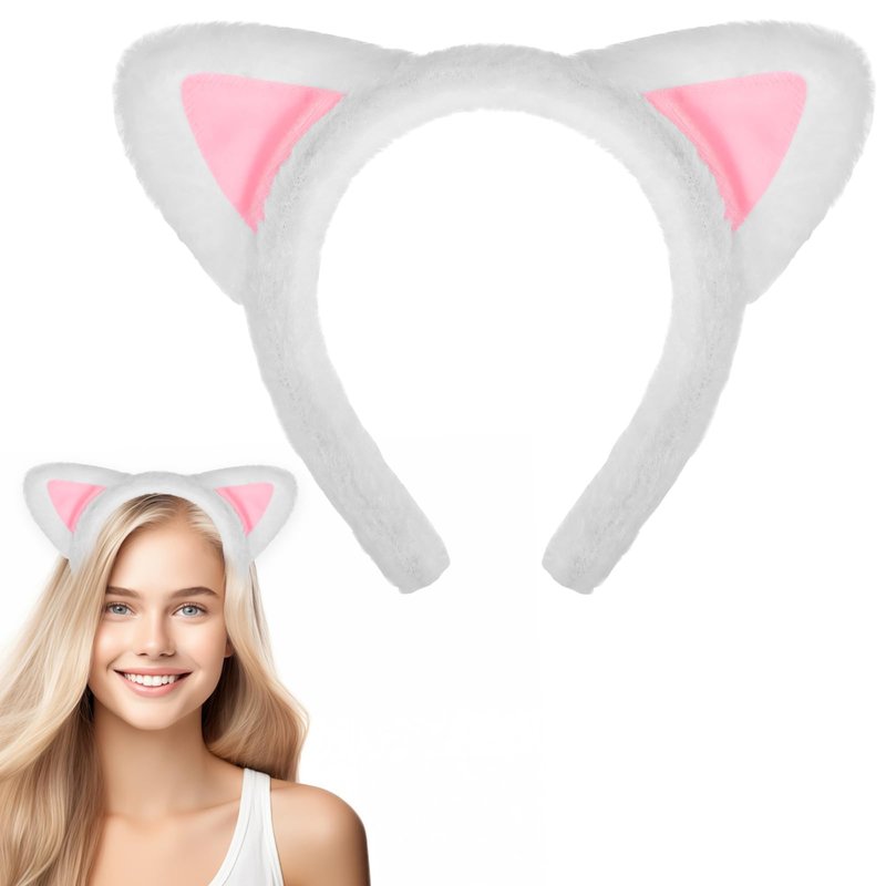 Mabor Cat Ears Headbands, Plush Cute Cat Ears Headband Washing Face ...
