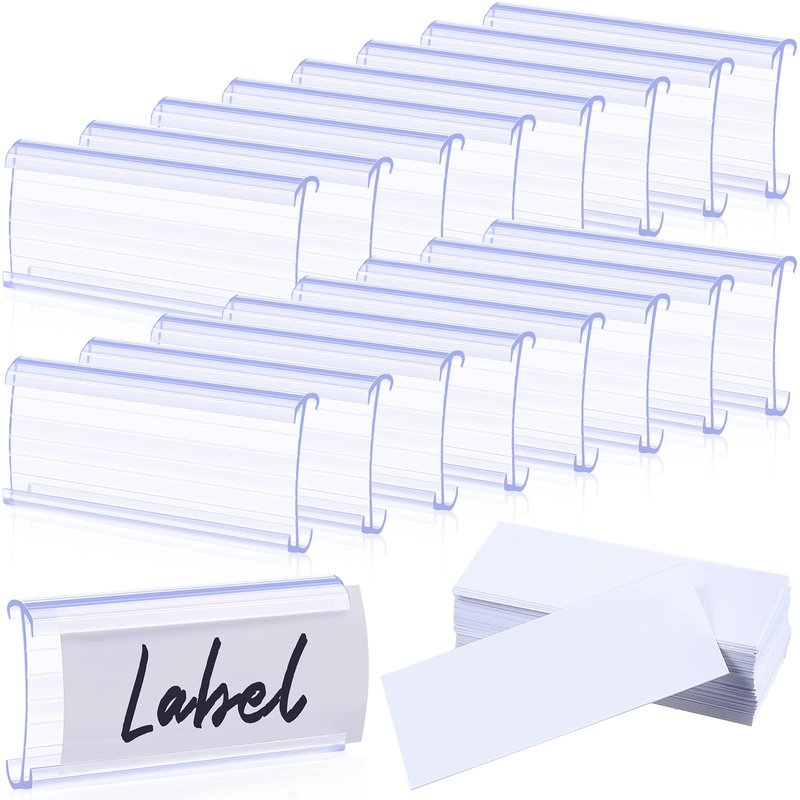 100 Pcs Wire Shelf Label Holders Wire Label Holder Plastic Shelf Tags ...