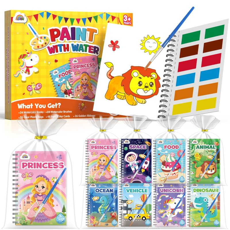 ZMLM 24 Water Coloring Books for Kids Party Favors - Bulk Mini Coloring ...