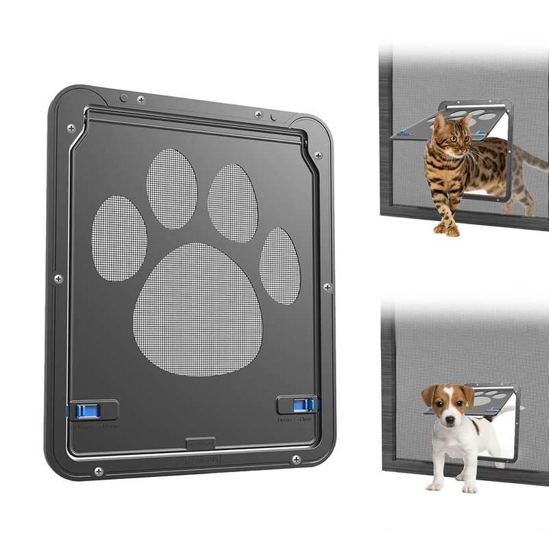 Cat Door for Screen Door 8.25x10.4 inch Doggy Door for Sliding Door ...