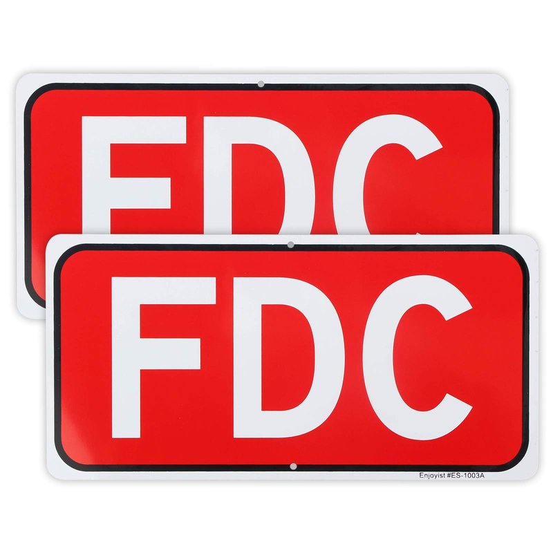 2-Pack FDC Sign, Fire Department Connection Sign, 12"x 6" - .040 Rust ...