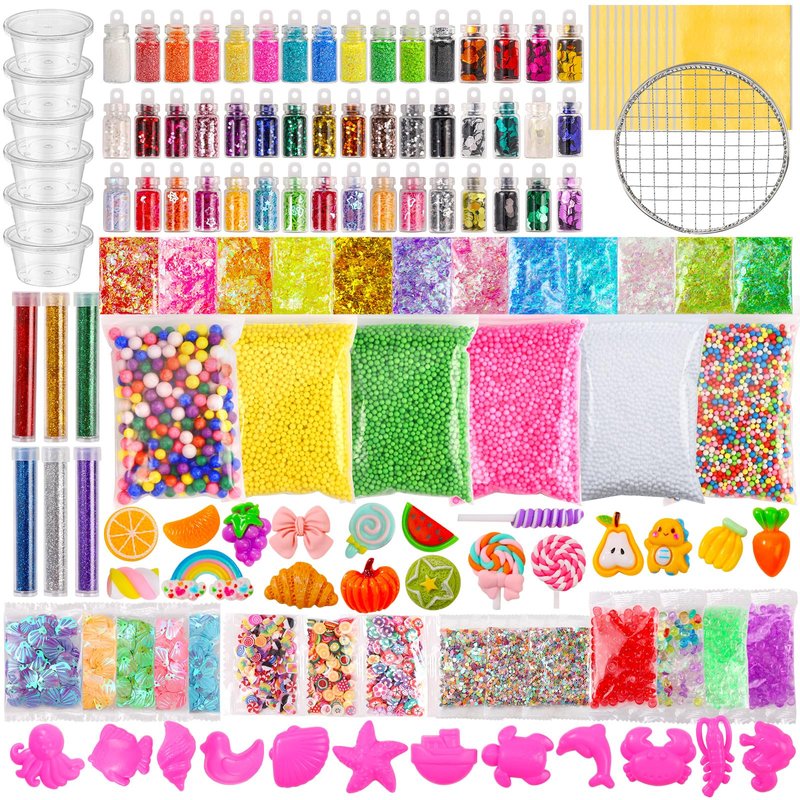 ywevyezc Slime Making Kit Supplies, 163 Pack Slime Mix Ins Accessories ...