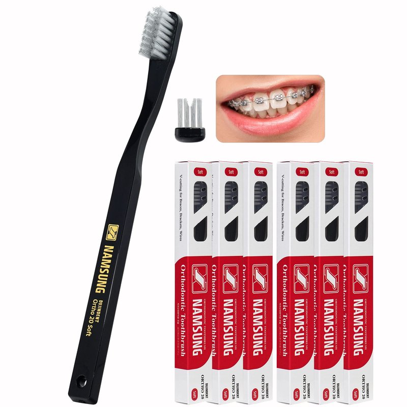 DUJINDENT Orthodontic Toothbrush for Braces [6 Packs][Made in Korea] V ...