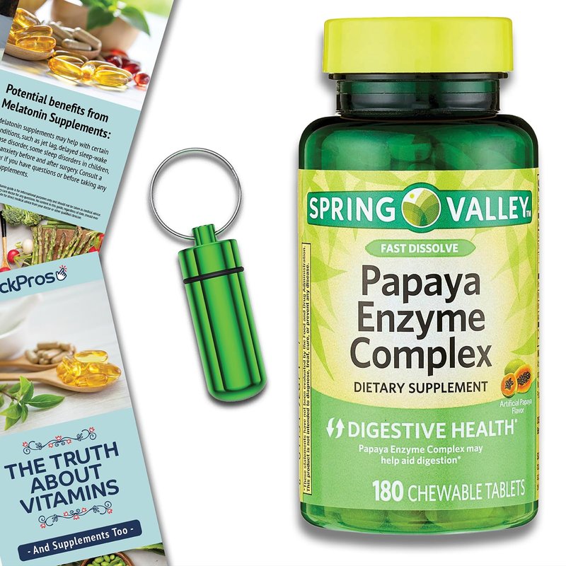 Spring Valley Papaya Enzyme Complex Chewable Tablets Dietary Supplement ...