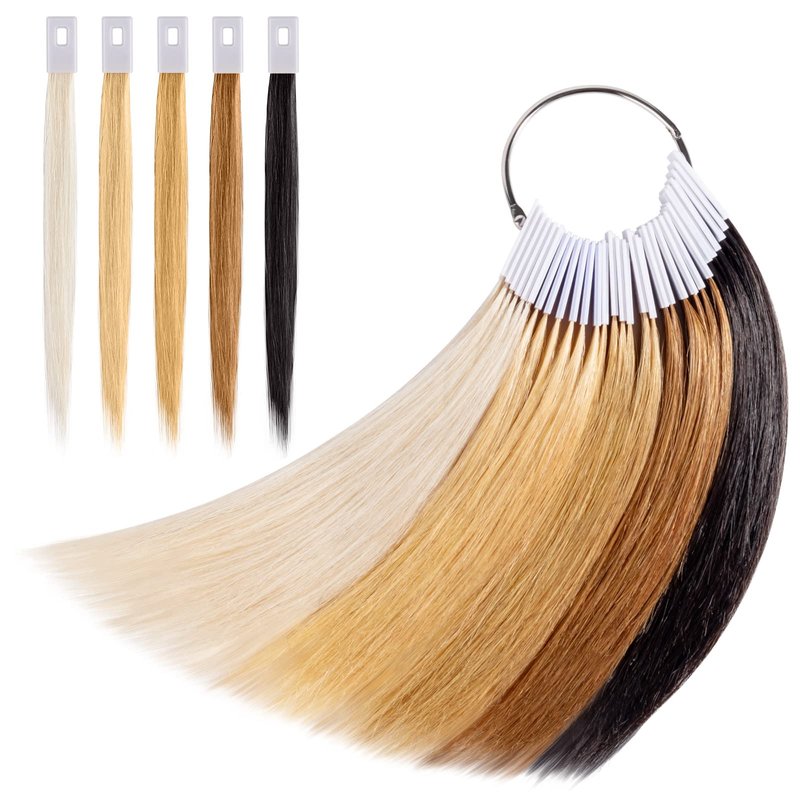 Noverlife 30PCS Pure Human Hair Color Swatches, Natural Hair Color ...