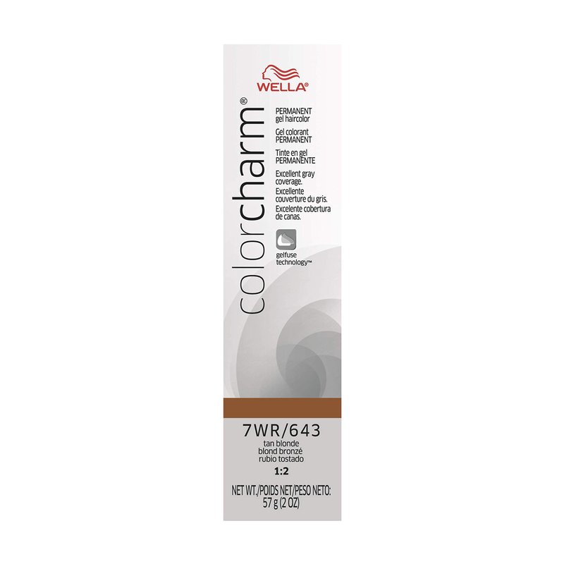 WELLA colorcharm Permanent Gel Hair Color for Gray Coverage, 7WR Tan ...