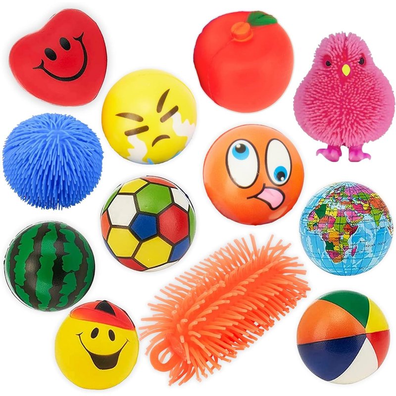 Neliblu Stress Balls for Kids and Adults - Pack of 12 Assorted Sensory ...