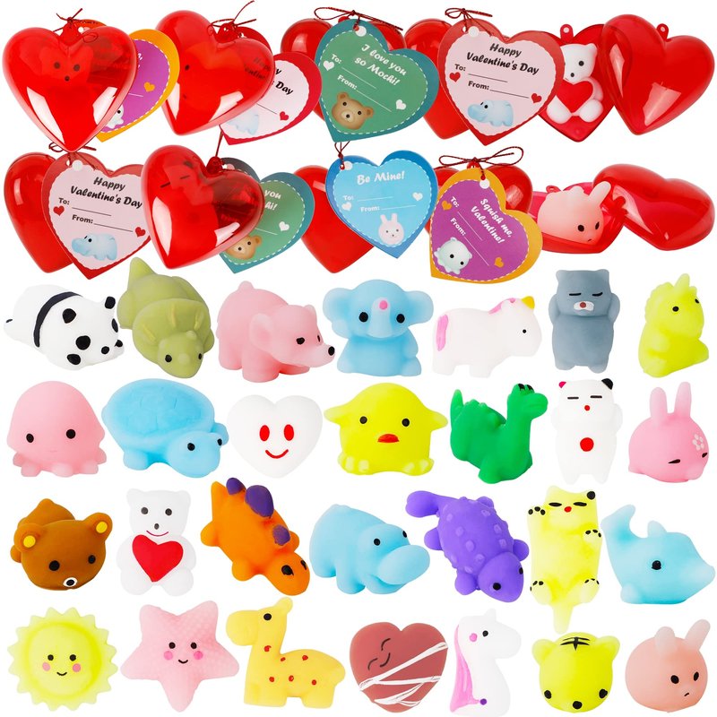 Ridota Kids Valentines Gifts, 28 Pcs Mochi Squishy Toys, Mochi Squishy ...
