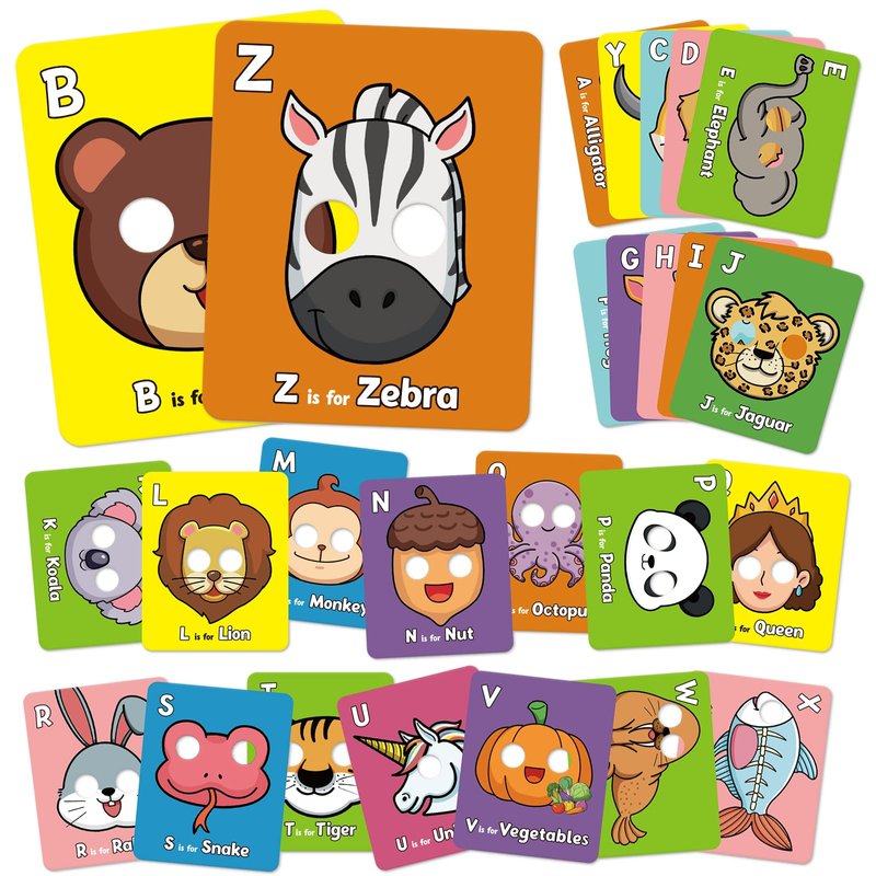 Aizweb Alphabet Flash Cards,Giant Animal Flash Cards for Toddlers 1-3 ...