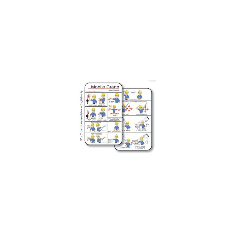 Mobile Crane Hand Signals (3"x5"Pocket Cards) - Everymarket