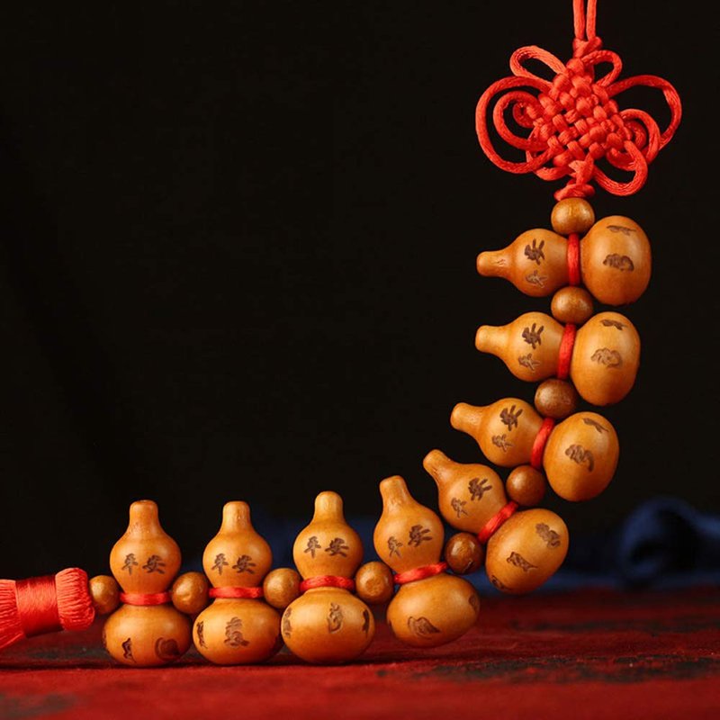 FengShuiGe Traditional Chinese Peach Wood Eight Hoist Gourd/Chinese ...
