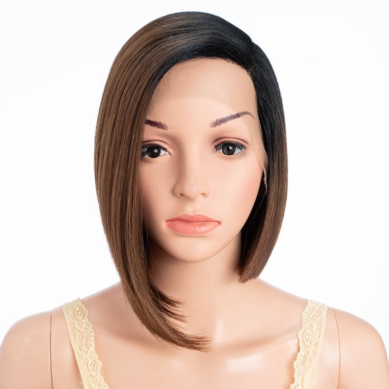 JOEDIR HAIR Bob Lace Front Wigs for Women Asymmetrical Bob Wigs Side ...