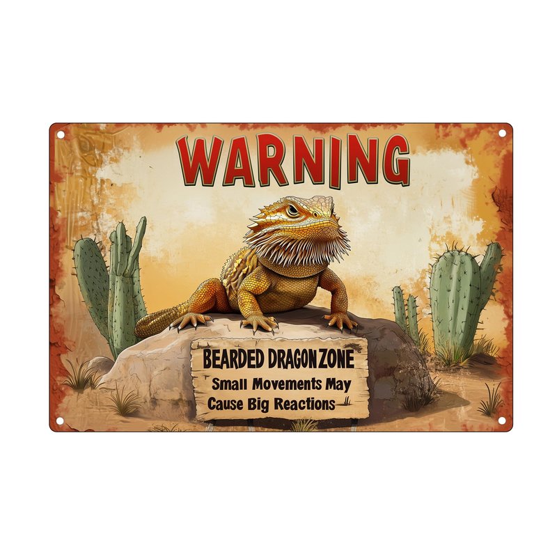 Bearded Dragon Sign Beware Of Bearded Dragon Sign 12 X 8 Inch Bearded ...