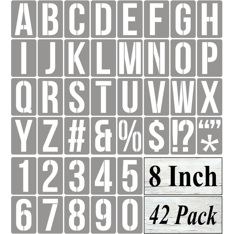 8 Inch Alphabet Letter Stencils for Painting - 42 Pack Letter and ...