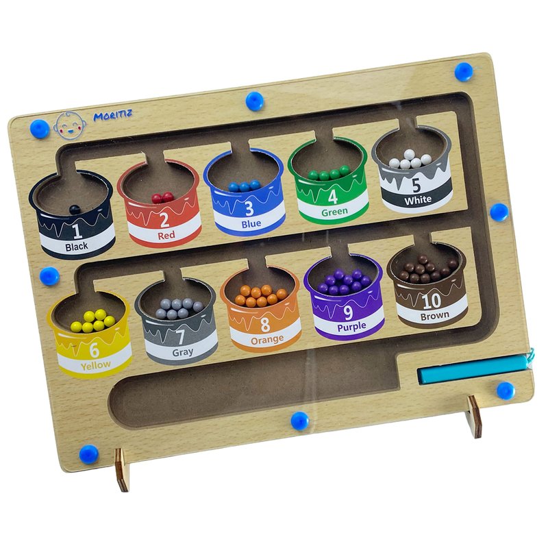 MORITIZ Magnetic Color and Number Maze Montessori Wooden Magnet Puzzle ...