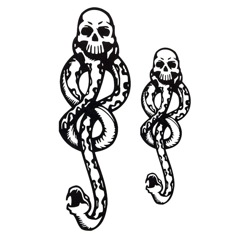 30 Sheets Death Eater Tattoo Dark Mark Tattoos Mamba Snake Skull Fake ...