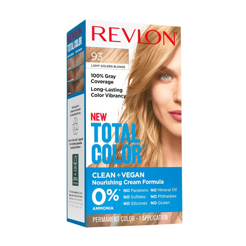 Revlon Total Color Permanent Hair Color, Clean and Vegan, 100% Gray ...