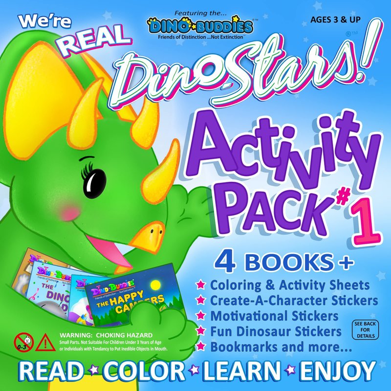 Dino-Buddies® Coloring & Activity Pack #1 - Cute Dinosaur Coloring Book ...