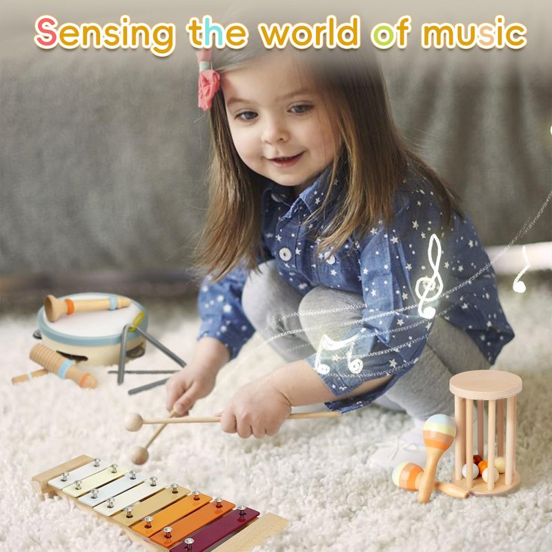 Baby Musical Instruments, 7 Pcs Set Montessori Musical Toys, Musical ...