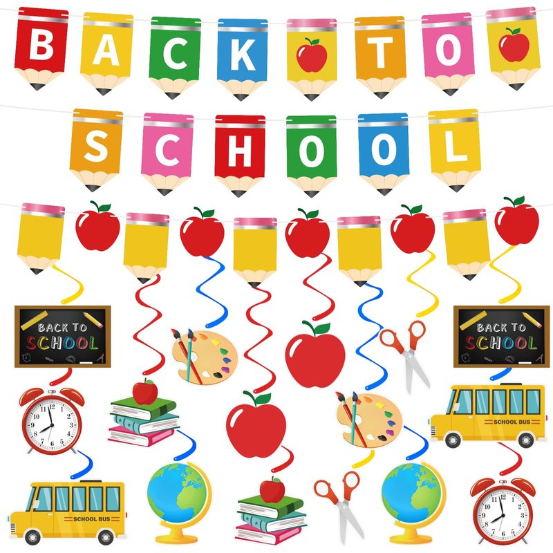 Back to School Decorations NO-DIY Reusable Back to School Banner with ...