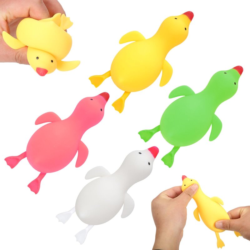 4 Pack Duck Squishy Stress Balls, Stretchy Squeeze Stress Relief Toys ...