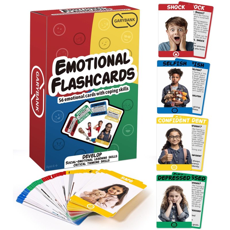 Garybank Emotion Cards - 56 Social Emotions Flashcards Game for ...