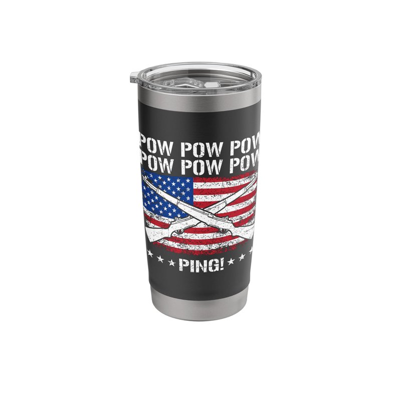 M1 Garand Rifle World War 2 WWII Gun US Flag Pow Pow Ping Stainless ...