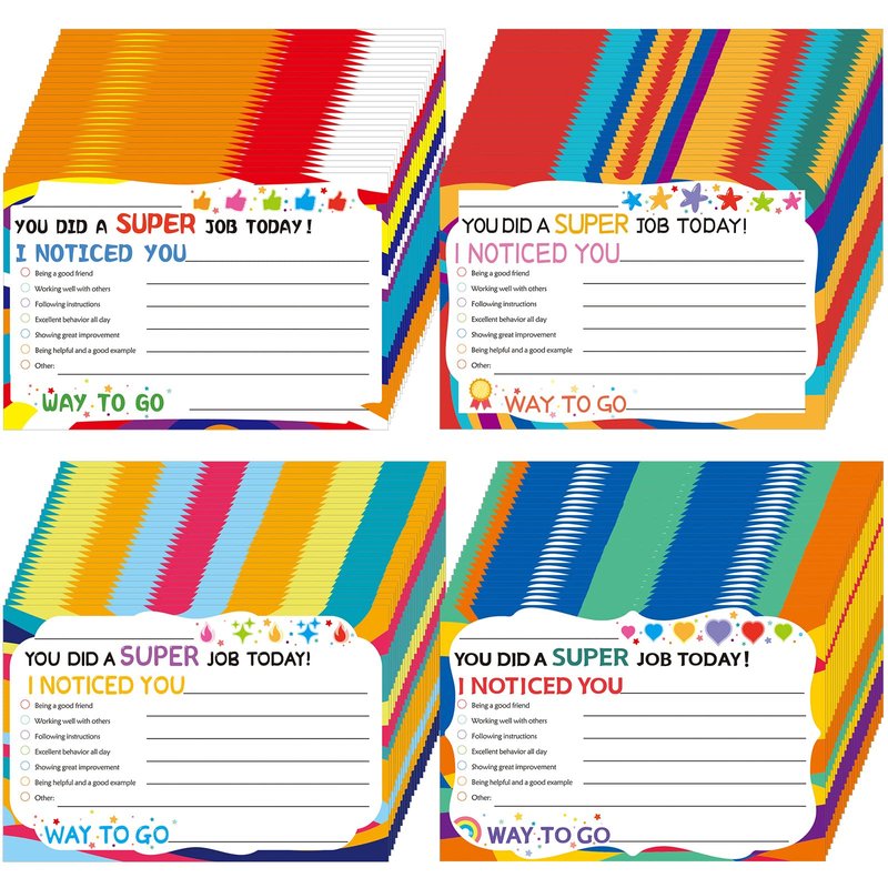 Crtiin 100 Pcs Teacher Notes to Parents Classroom Incentive Cards ...